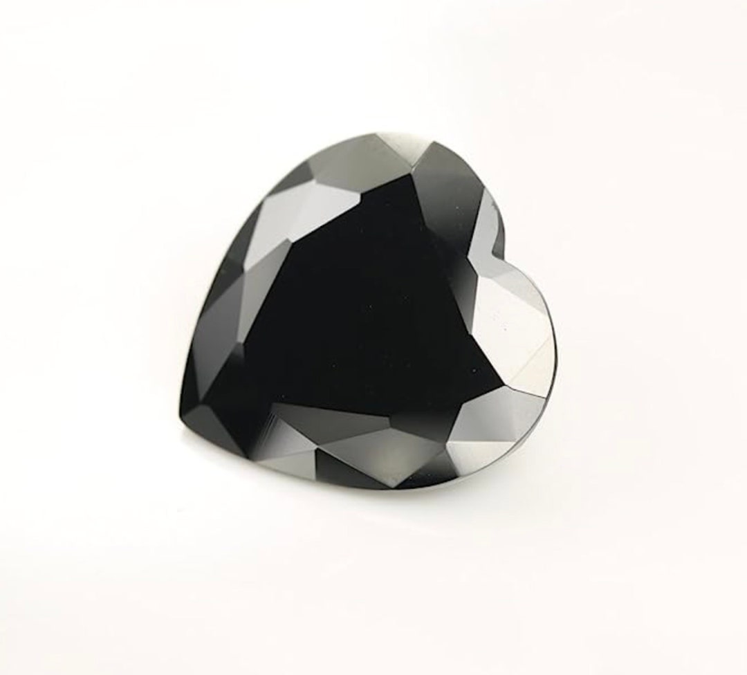 Black CZ Diamond AAA Stones Heart Faceted Cubic Zirconia - Etsy