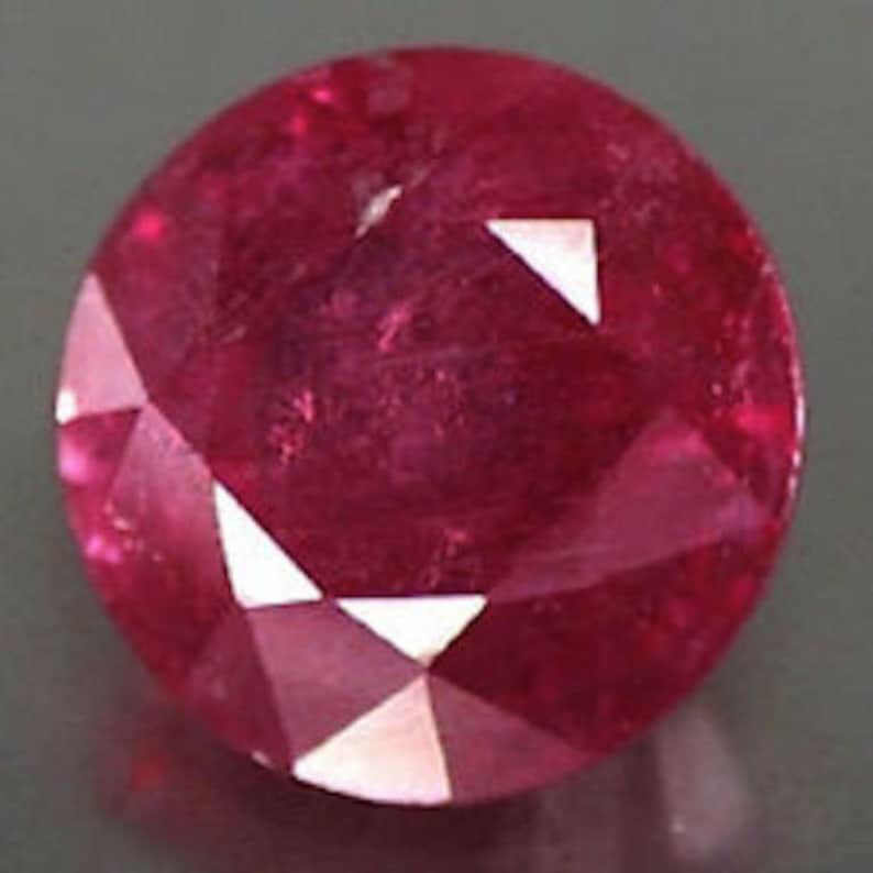 Loose Round Faceted Ruby With Visible Inclusions Lab Created - Etsy
