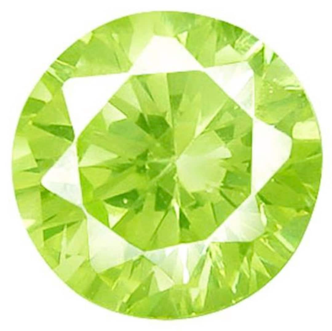 Apple Green CZ Diamond AAA Stones, Round Faceted Cubic Zirconia Crystal ...