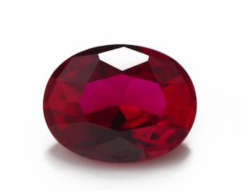 Lab Created Ruby Corundum Gemstone, Loose Round Checkerboard Faceted ...