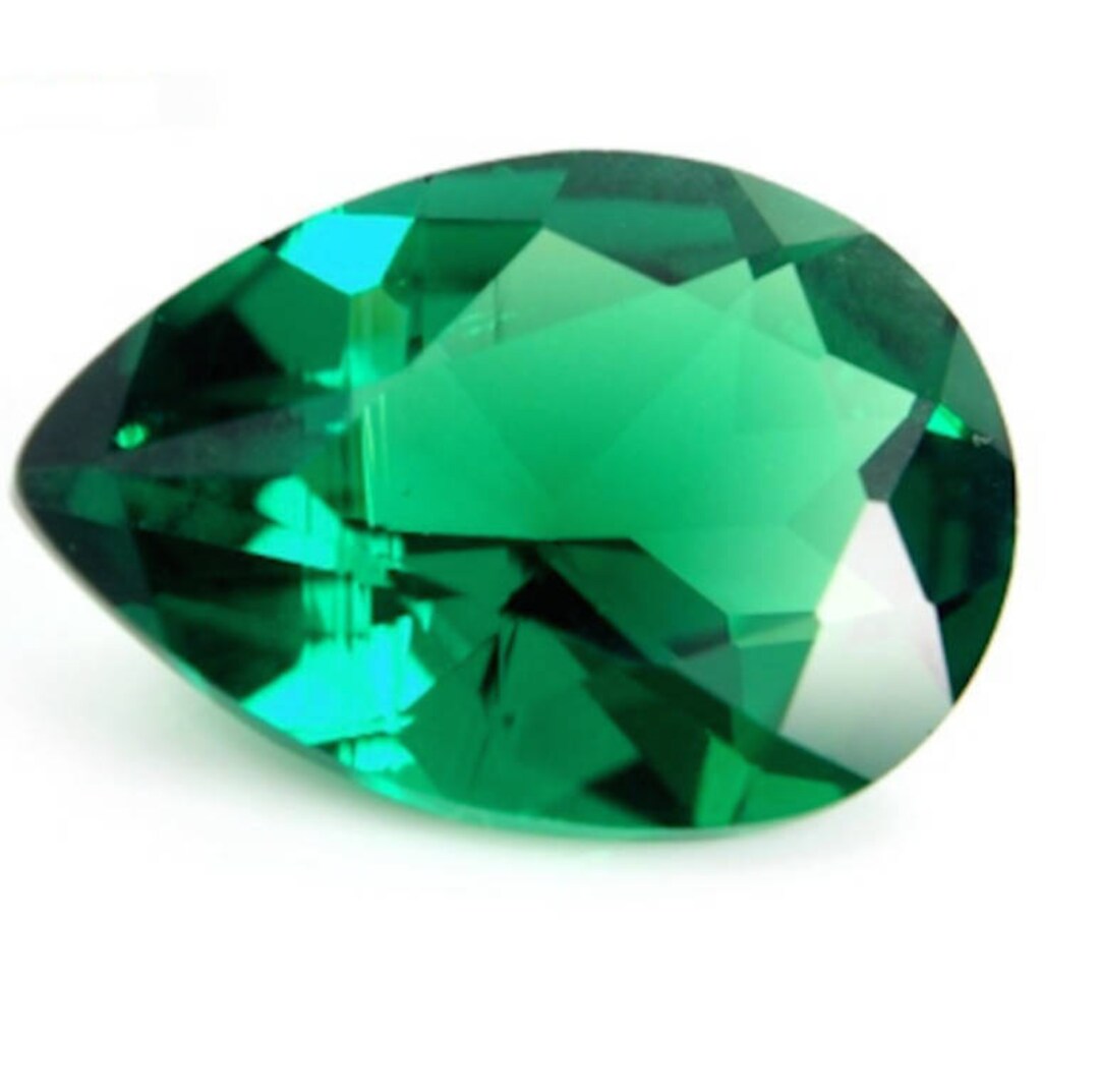 Nano Crystal Emerald Green Color Pear Faceted AAA Loose Gemstones for ...