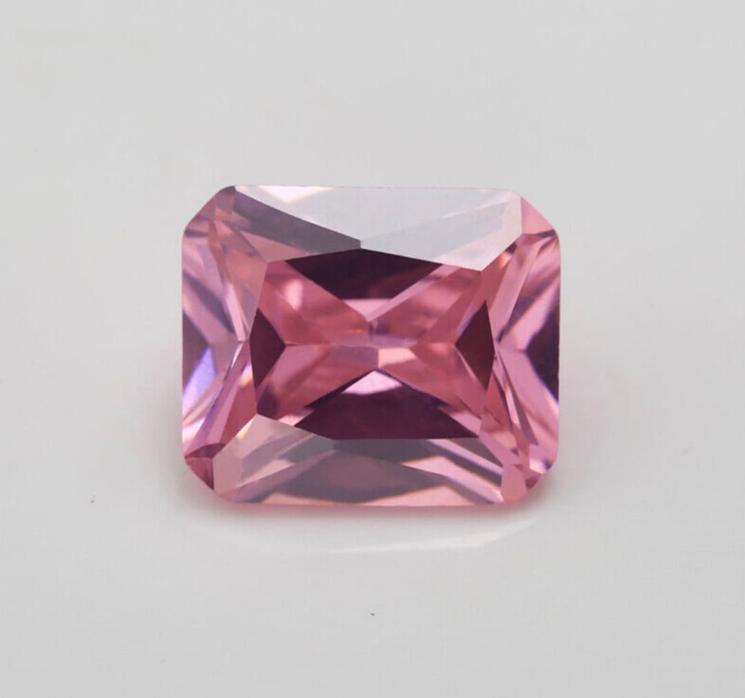 Pink CZ Diamond AAA Stones, Octagon Faceted Cubic Zirconia Crystal ...