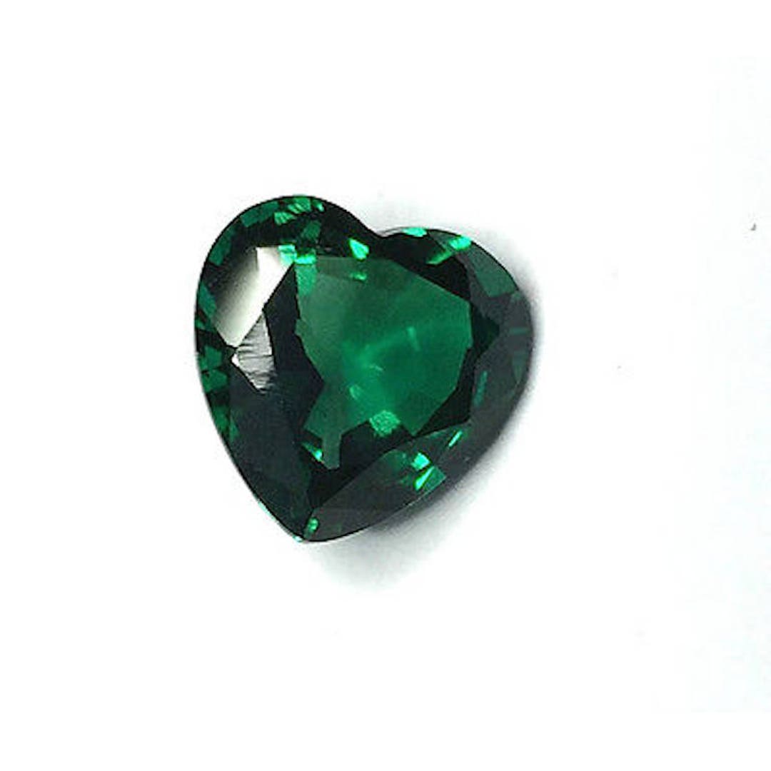 Loose Heart Faceted Green Hydrothermal Emerald Stones, Lab-created ...