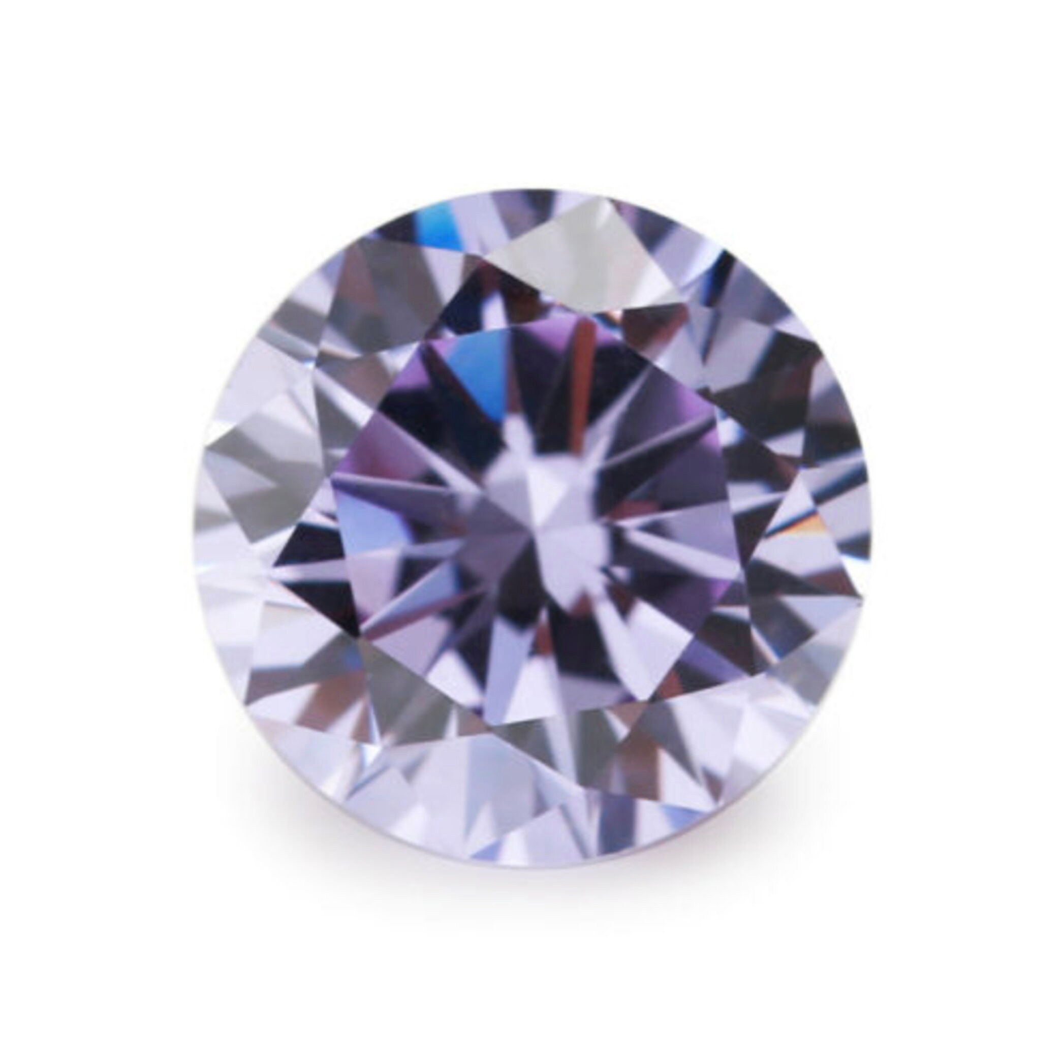 Lavender CZ Diamond AAA Stones, Round Faceted Cubic Zirconia Crystal ...