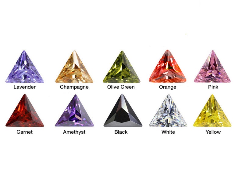 Loose Multi-color CZ Diamond AAA Stones, Triangle Faceted Cubic ...
