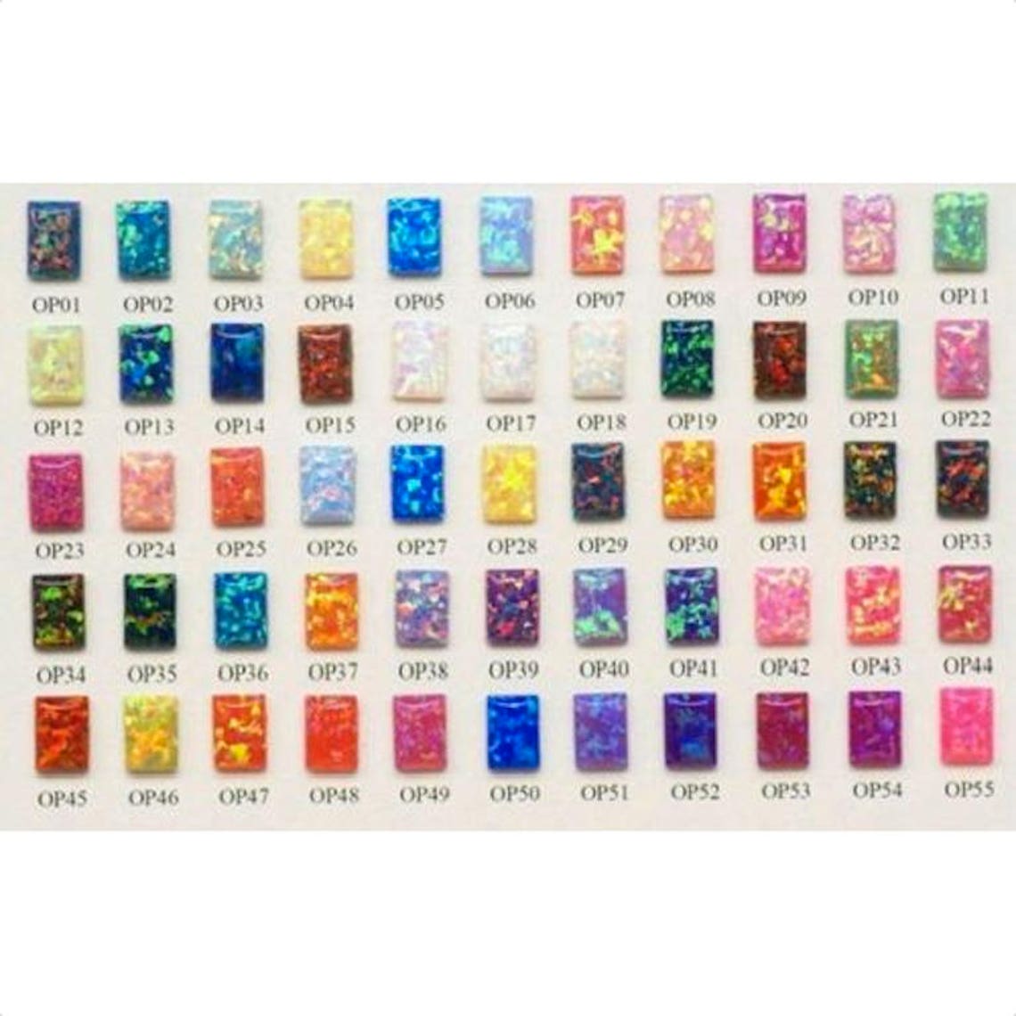 Lab Created Opal Color Chart. 55 Stones in the Sample Kit - Etsy