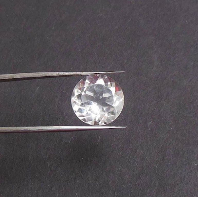 Natural Genuine White Crystal Quartz Round Faceted Loose Gemstones (1mm ...