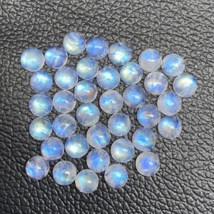Natural Genuine Rainbow Moonstone Round Cabochon Loose Gemstones for ...