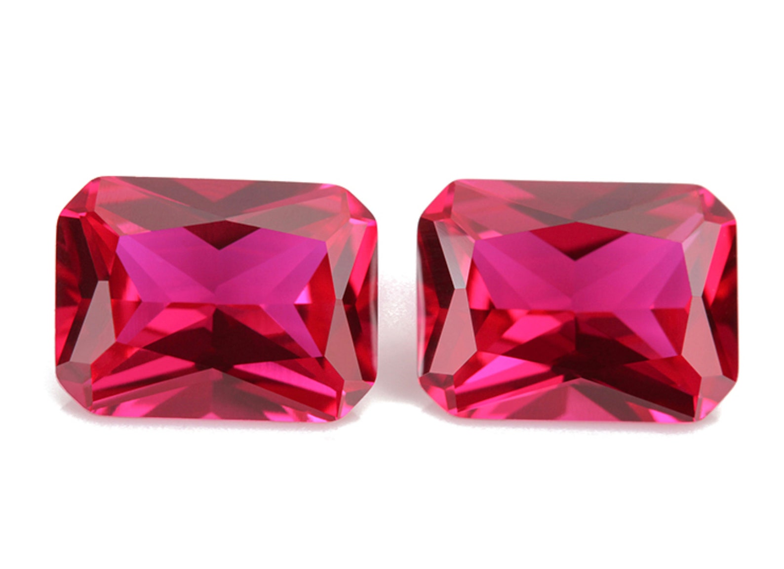 Loose Octagon Faceted Ruby Corundum Gems Lab Created Ruby - Etsy UK