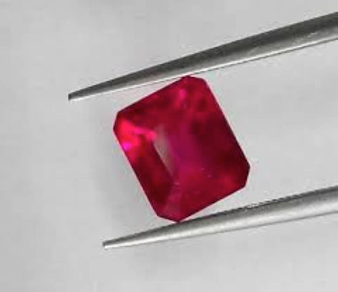 Natural Ruby Glass Filled Octagon Faceted Loose Gemstones for Jewelry ...