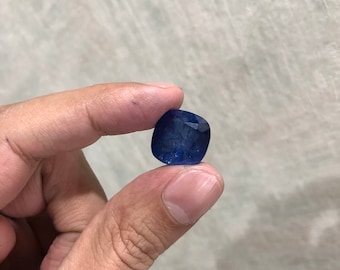 Lab Created Blue Sapphire With Visible Inclusions Trillion | Etsy
