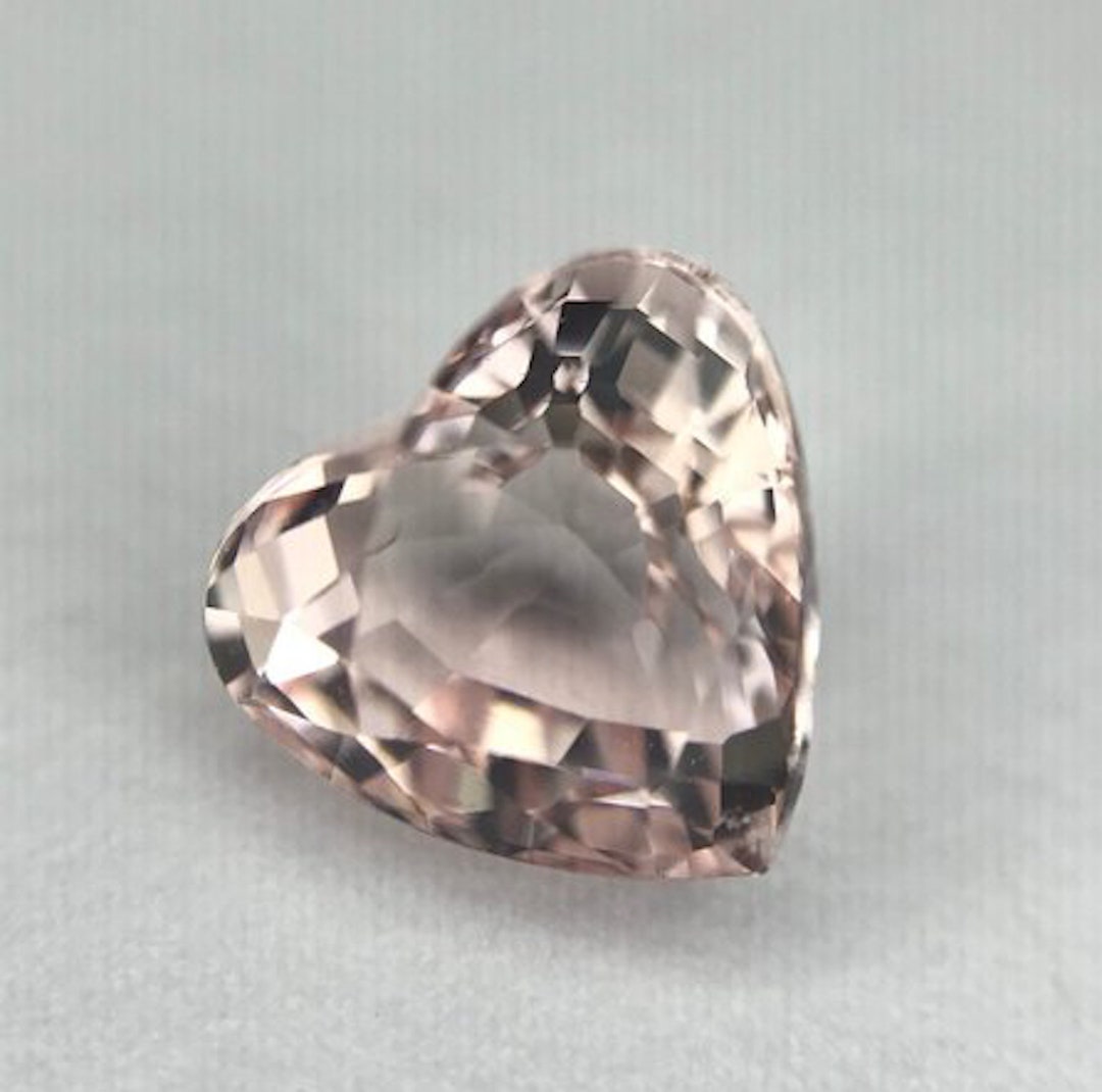 Loose Heart Faceted Peach Morganite Stone, Natural Morganite Gemstone ...