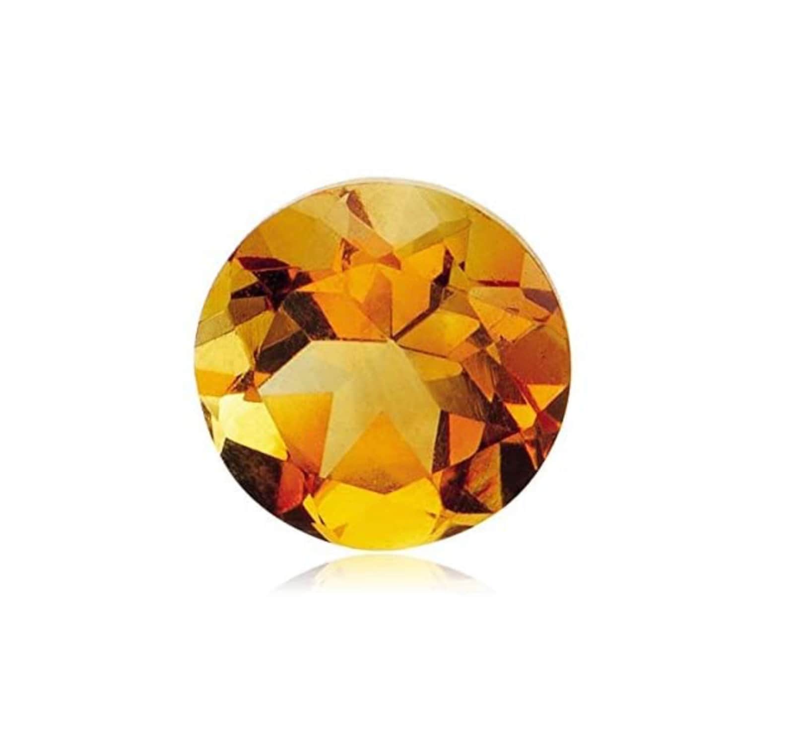 Genuine Natural Golden Citrine AAA Round Faceted Loose Stones | Etsy