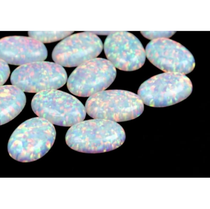 Lab Created White Opal Oval Cabochon AAA Loose Stones for - Etsy Australia
