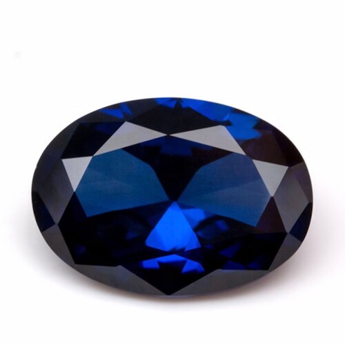 Lab Created Blue Sapphire With Visible Inclusions Oval Faceted - Etsy