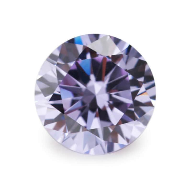 Lavender CZ Diamond AAA Stones, Round Faceted Cubic Zirconia Crystal ...