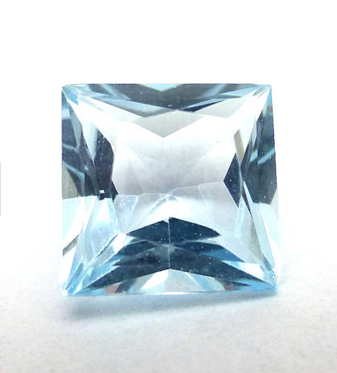 Natural Genuine Sky Blue Topaz Square Princess Faceted Loose Gemstones ...