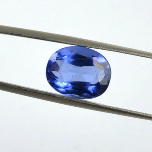 Lab Created Blue Sapphire With Visible Inclusions Oval Faceted - Etsy