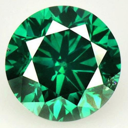 Grass Green CZ Diamond AAA Stones Round Faceted Cubic - Etsy