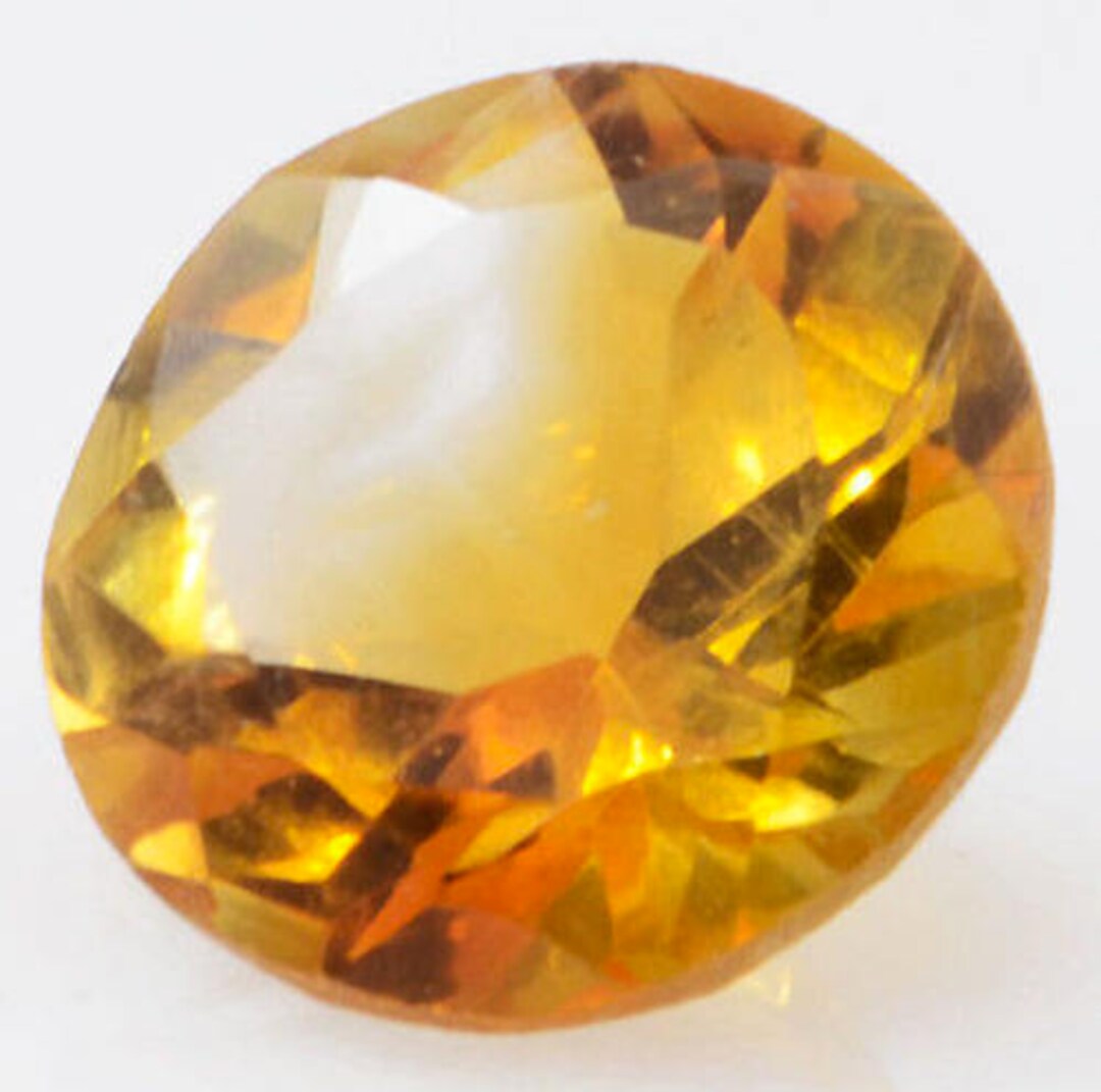 Lab Created Yellow Citrine Quartz Round Faceted Loose Stones for ...