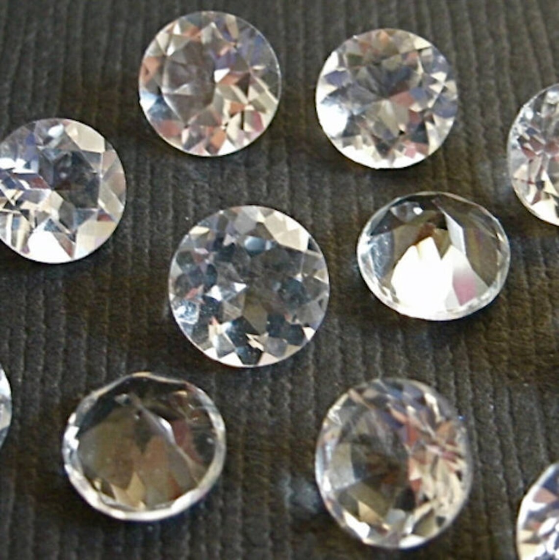 Natural Genuine White Crystal Quartz Round Faceted Loose Gemstones (1mm ...