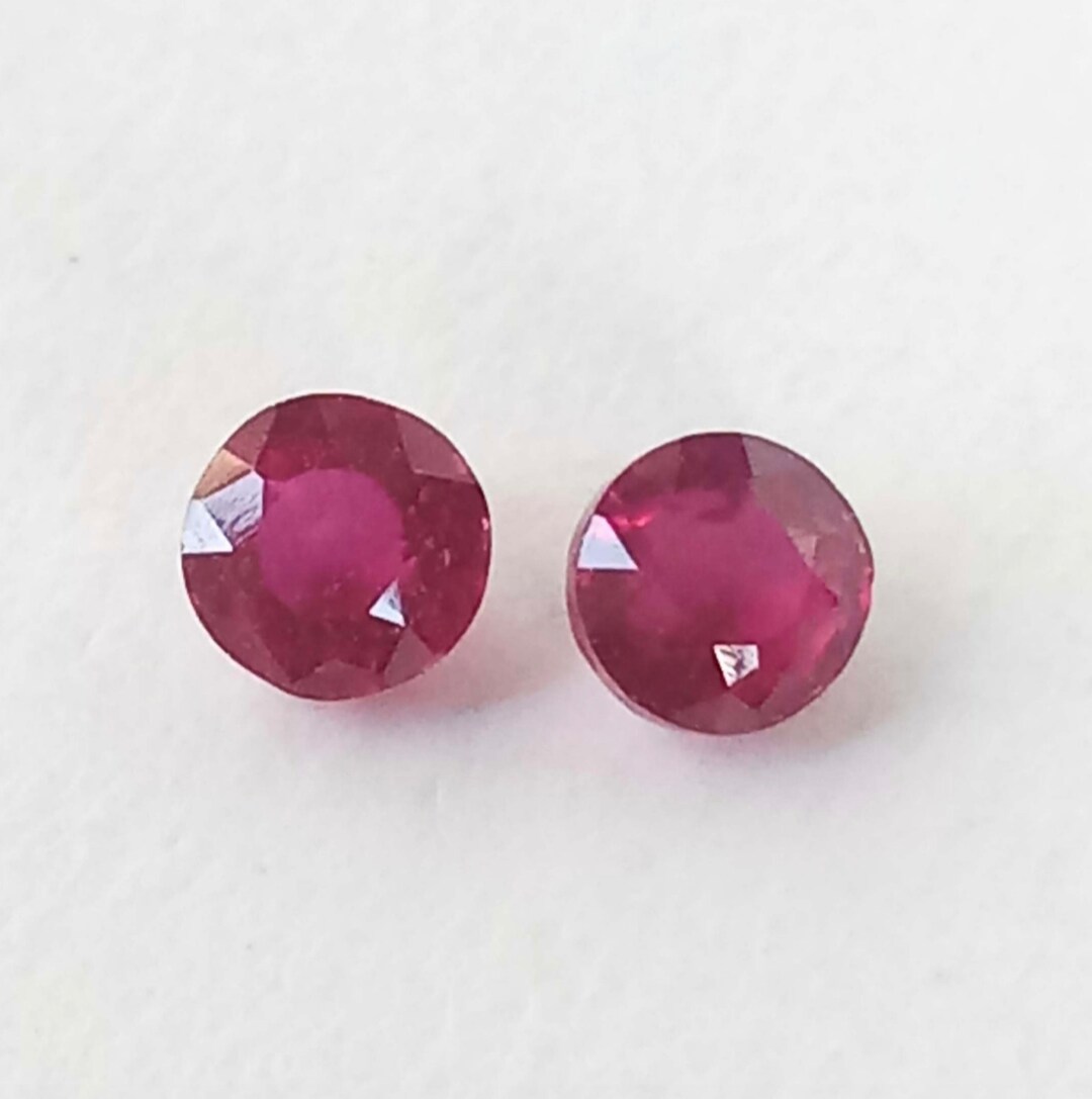 Natural Ruby Glass Filled Round Faceted Loose Gemstones (4mm - 10mm) - Etsy