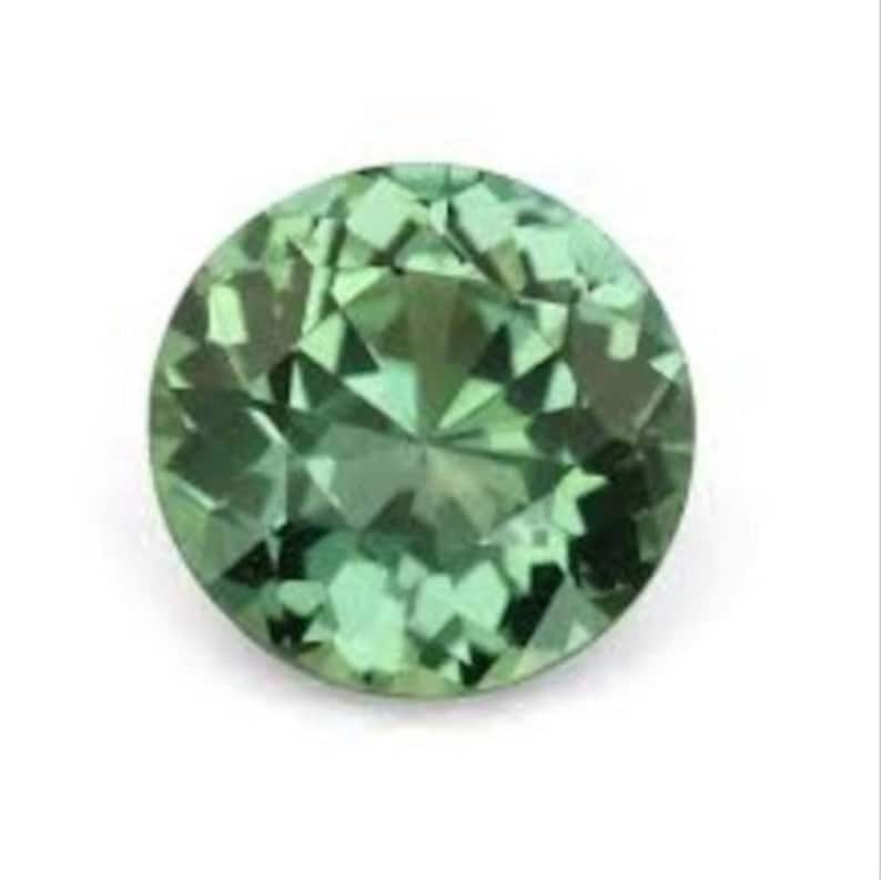 Natural Green Sapphire Round Faceted Diamond Cut Loose - Etsy