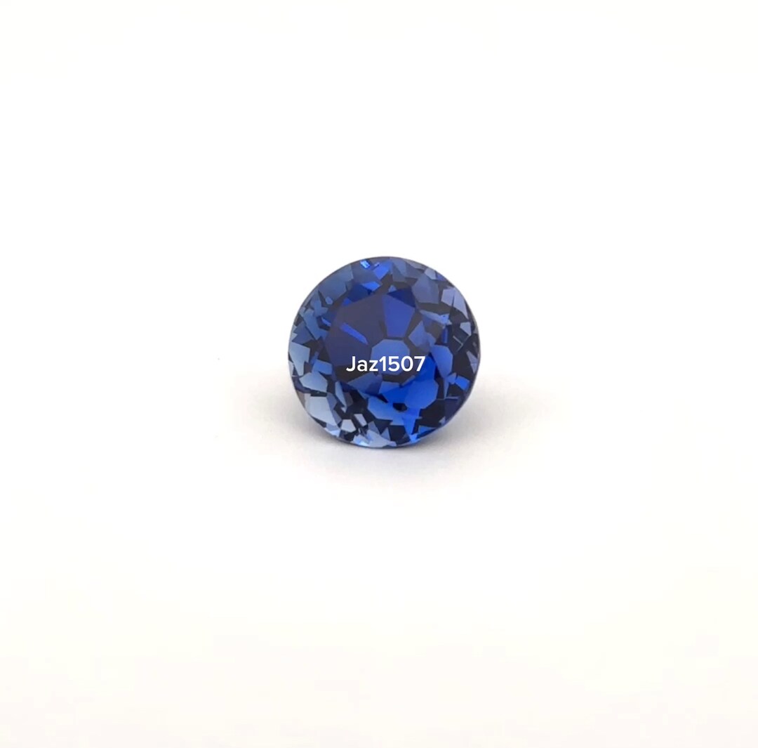 Lab Created Blue Sapphire Corundum Old European Cut Round Faceted Loose ...