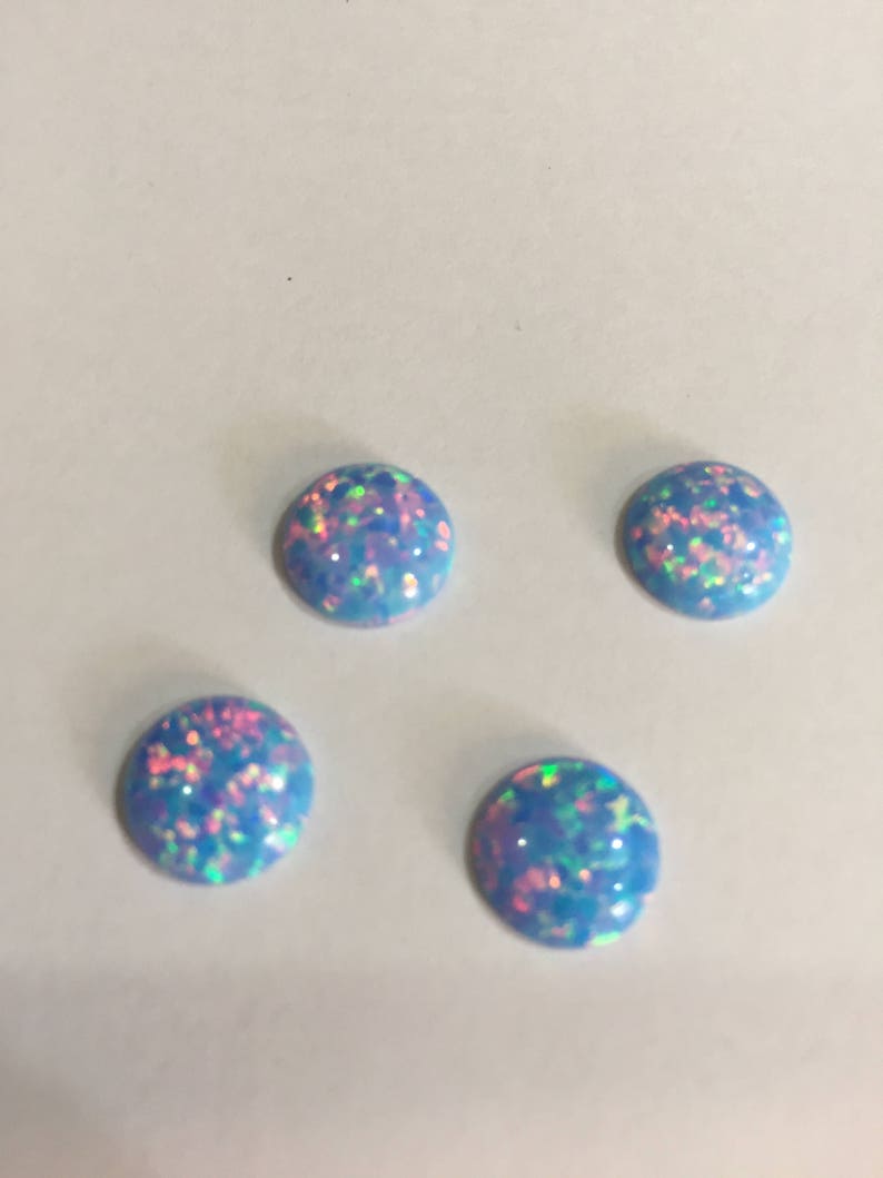 Lab Created Blue Opal Round Cabochon AAA Loose Stones for - Etsy