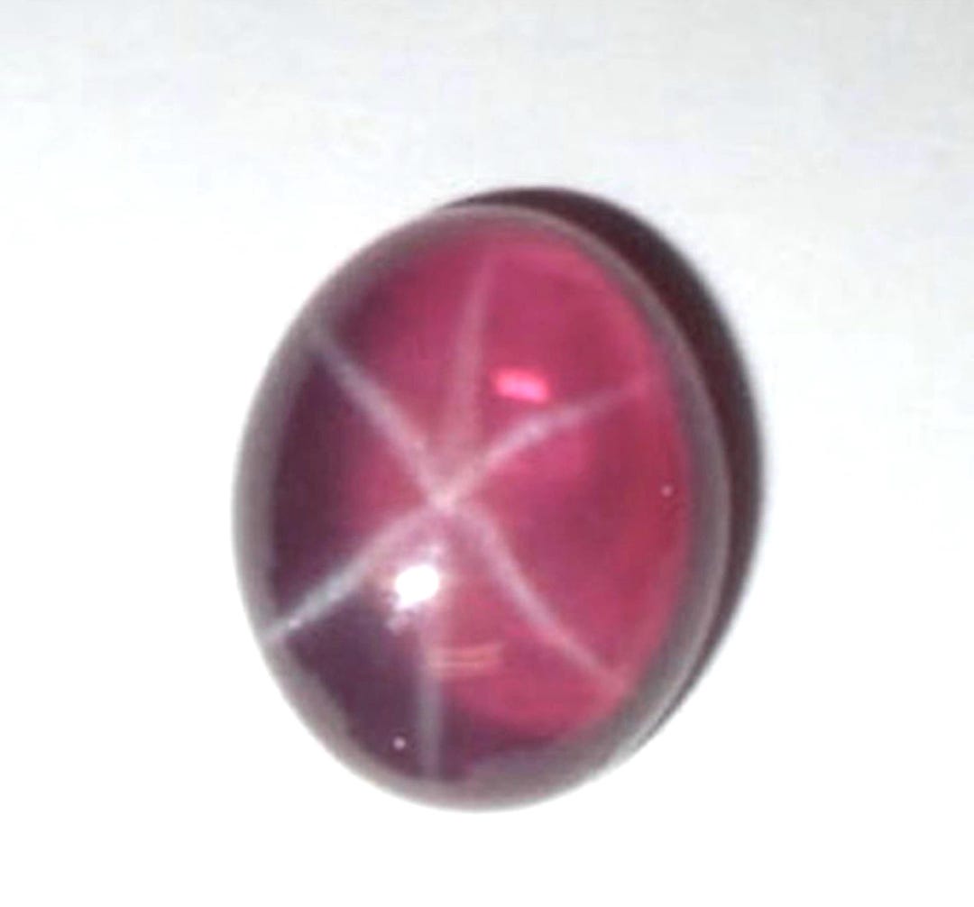 Lab Created Transparent Star Ruby Oval Cabochon 6 Rays Loose Gemstones ...