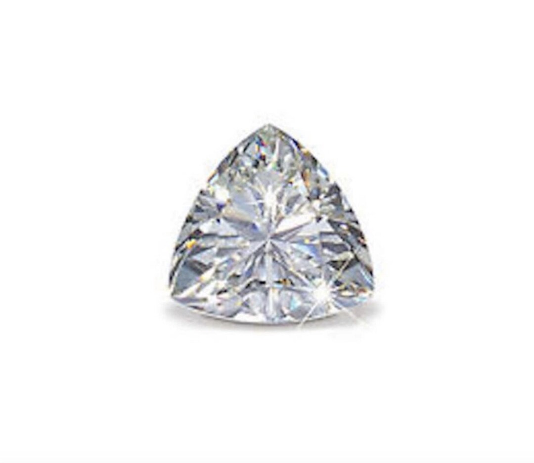 White CZ Diamond Stones, Trillion Faceted Cubic Zirconia Crystal ...