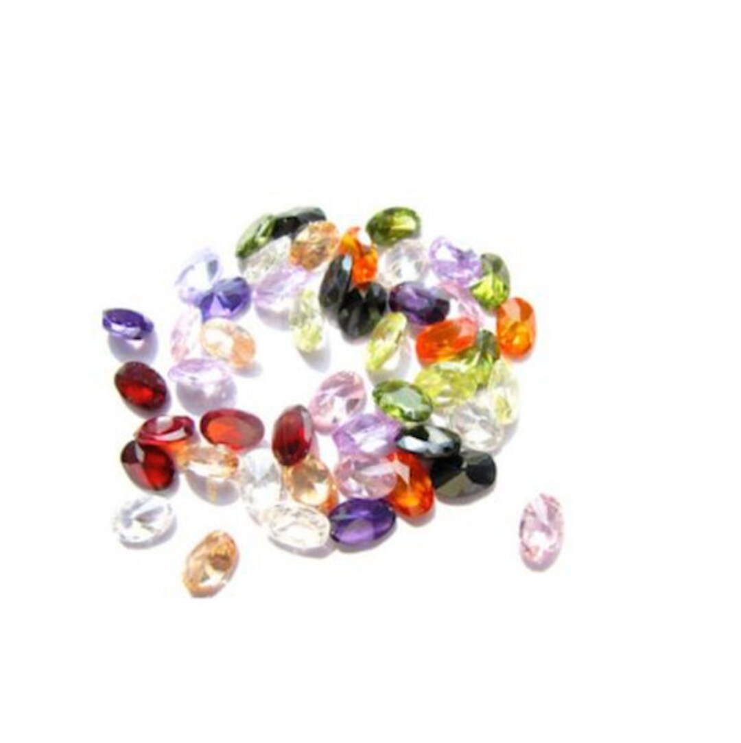 Loose Multi-color CZ Diamond AAA Stones, Oval Faceted Cubic Zirconia ...