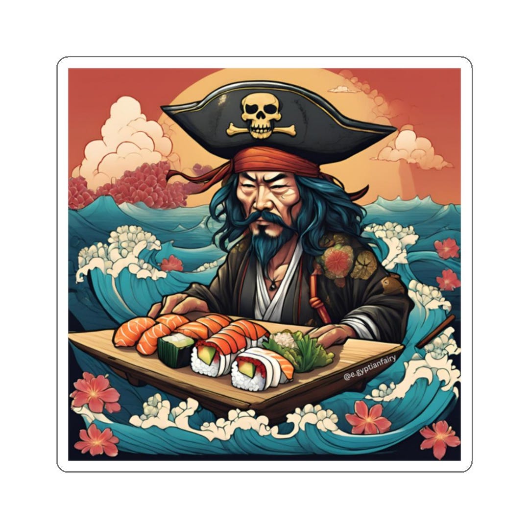 Sushi Pirate Japanese Ocean Kiss-cut Stickers - Etsy