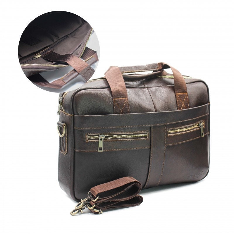 Zerimar GOCHE Model Leather Briefcase 40x28x6,5 Cm - Etsy