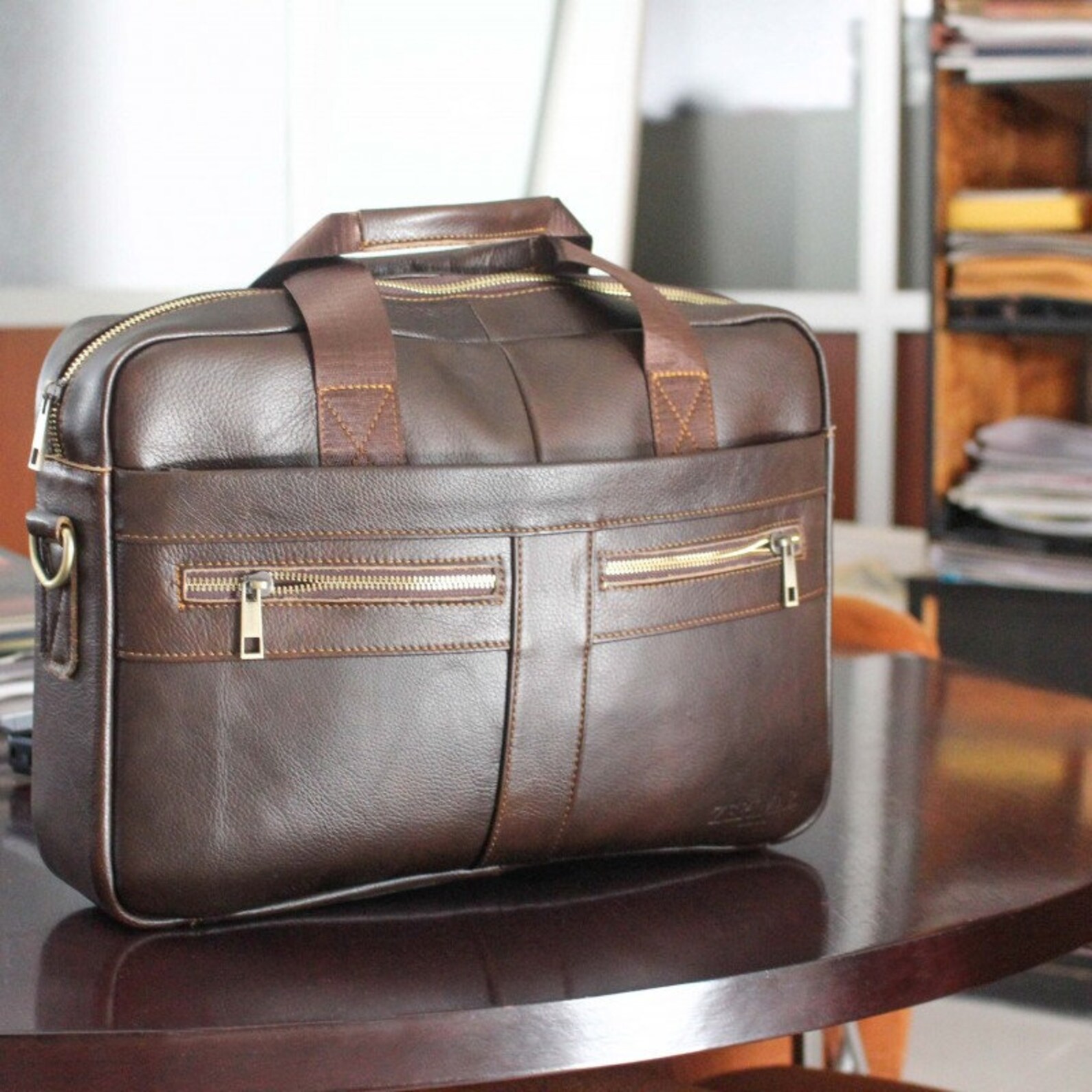 Zerimar GOCHE Model Leather Briefcase 40x28x6,5 Cm - Etsy