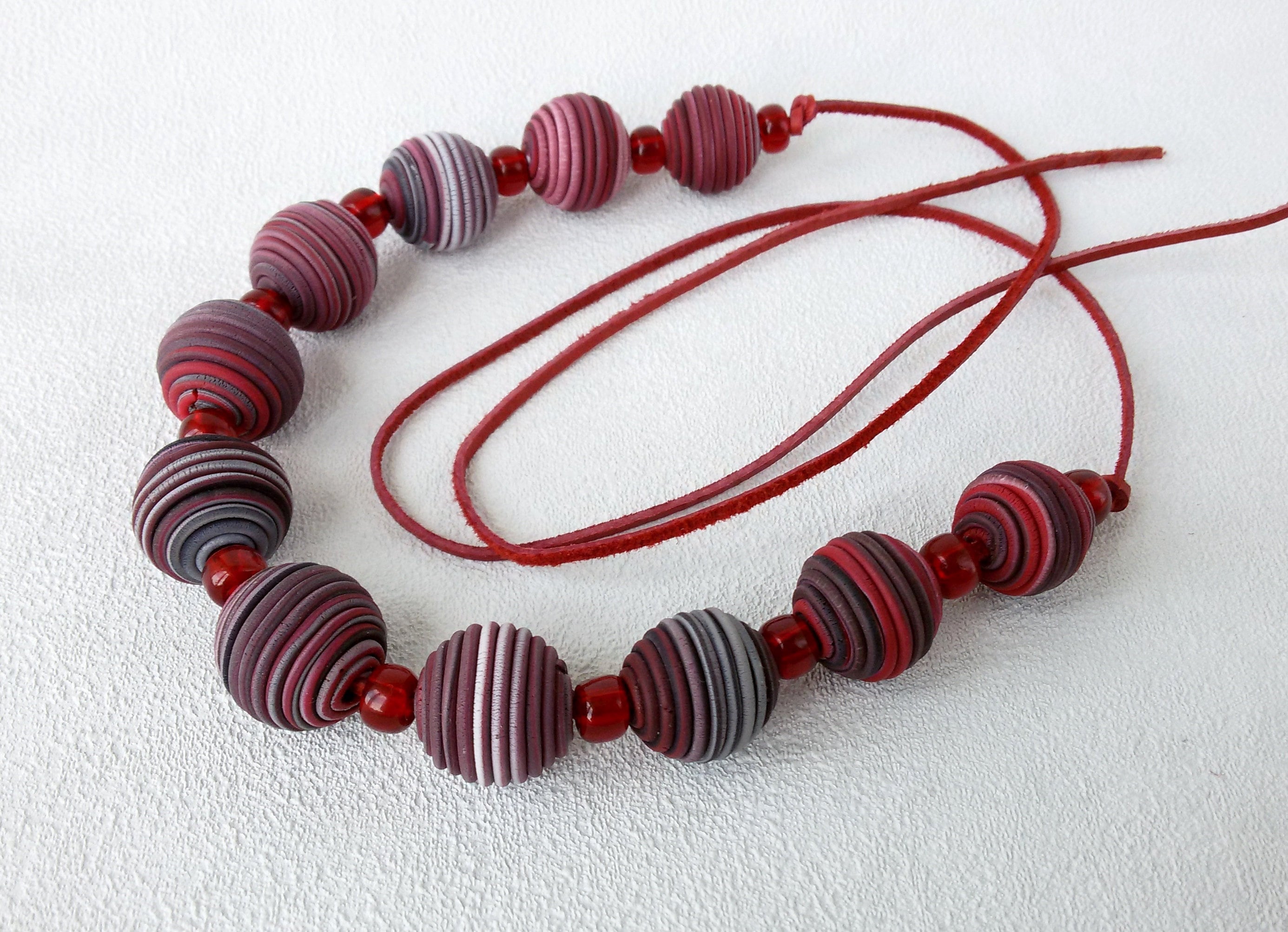 Maroon Fashion Jewelry for Women Beaded Necklace Statement - Etsy