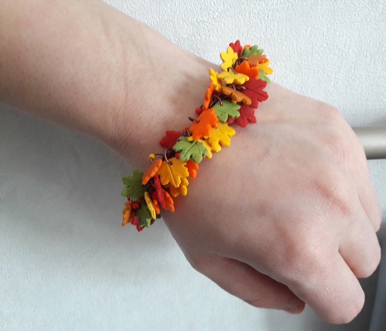 Charm Bracelet Fall Leaves Jewelry Autumn Maple Leaf Bracelet - Etsy