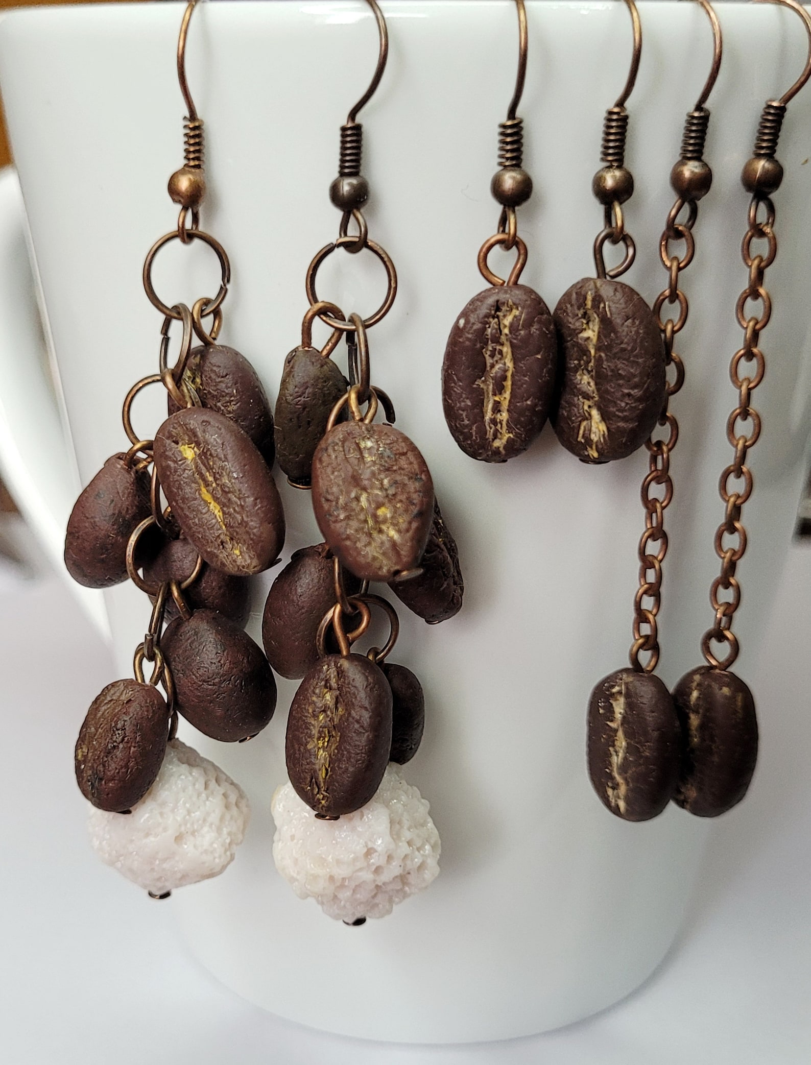 Coffee Bean Earrings Bead Lump Sugar Everyday Jewelry for Women Coffee ...