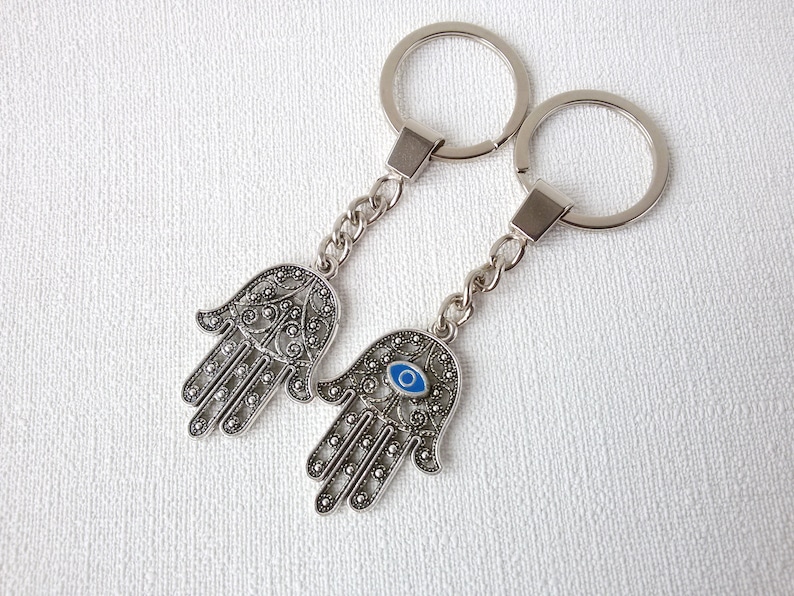 Evil Eye Hamsa Hand Keychain Jewish Protectivon Amulet Hamsa Judaica ...