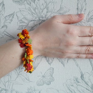 Charm Bracelet Fall Leaves Jewelry Autumn Maple Leaf Bracelet Colorful ...