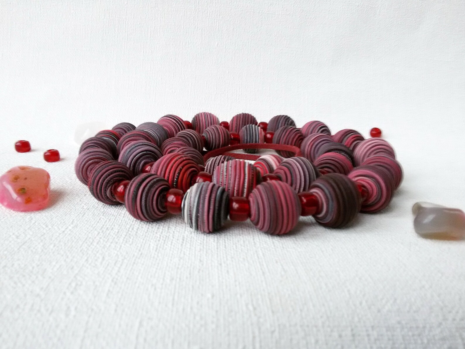 Maroon Fashion Jewelry for Women Beaded Necklace Statement - Etsy