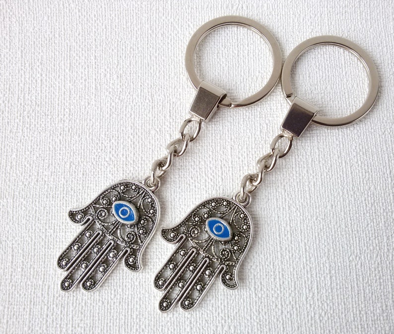 Evil Eye Hamsa Hand Keychain Jewish Protectivon Amulet Hamsa Judaica ...