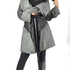 Taffeta Jacket, Women Raincoat, Hooded Jacket, Winter Jacket, Plus Size ...