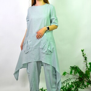 Tunic and Pants Set in Linen, Women Linen Outfit, Linen Set, Linen ...