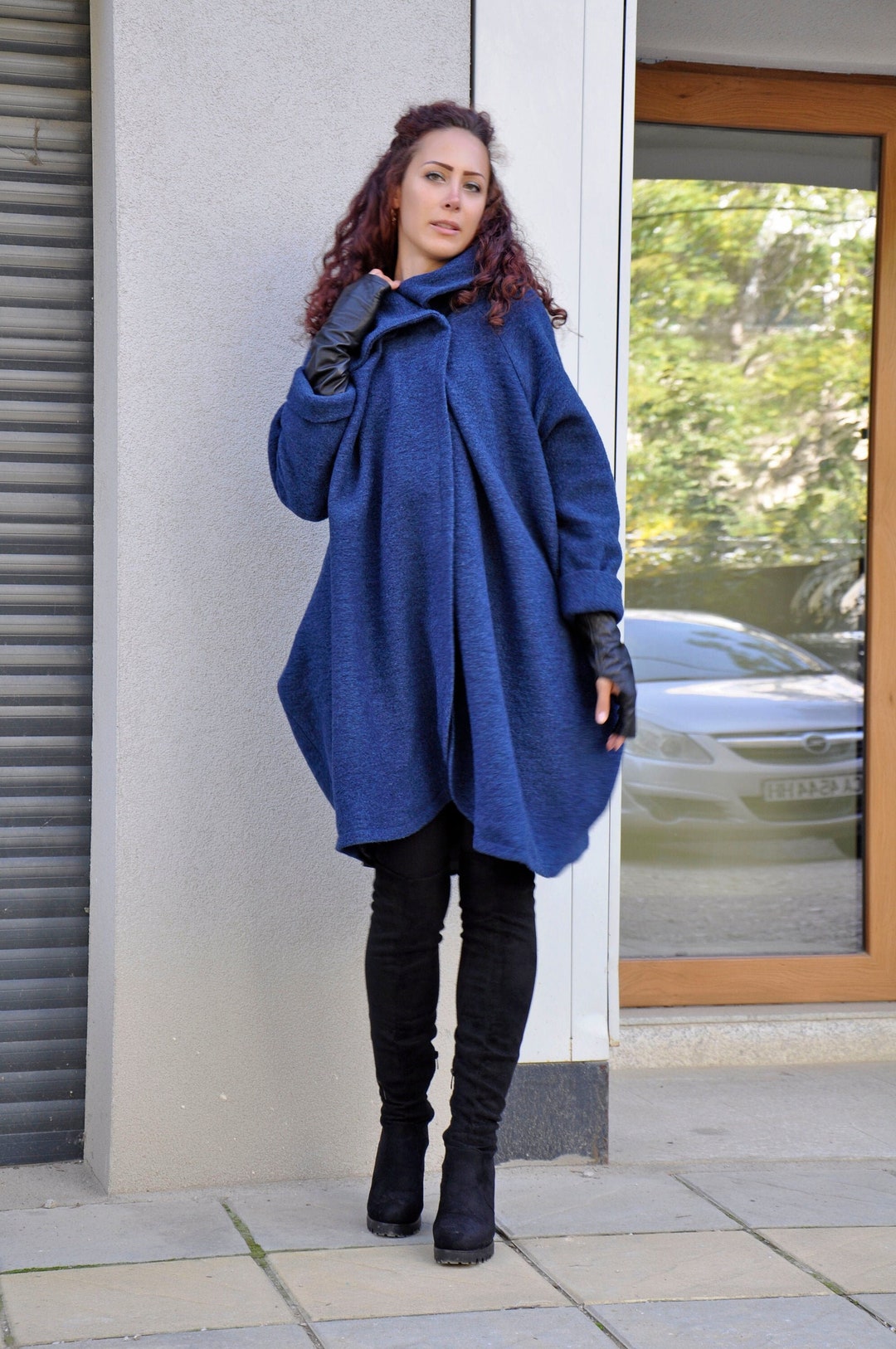Cárdigan Mujer, Abrigo Cárdigan Azul, Cárdigan de Lana, Cárdigan de ...