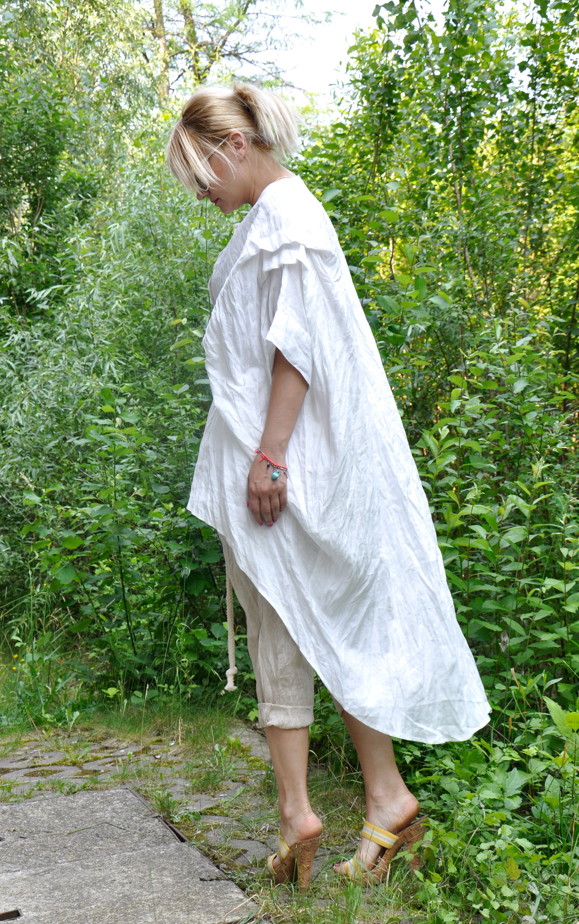 White Linen Tunic Beach Wear Plus Size Linen Clothes - Etsy