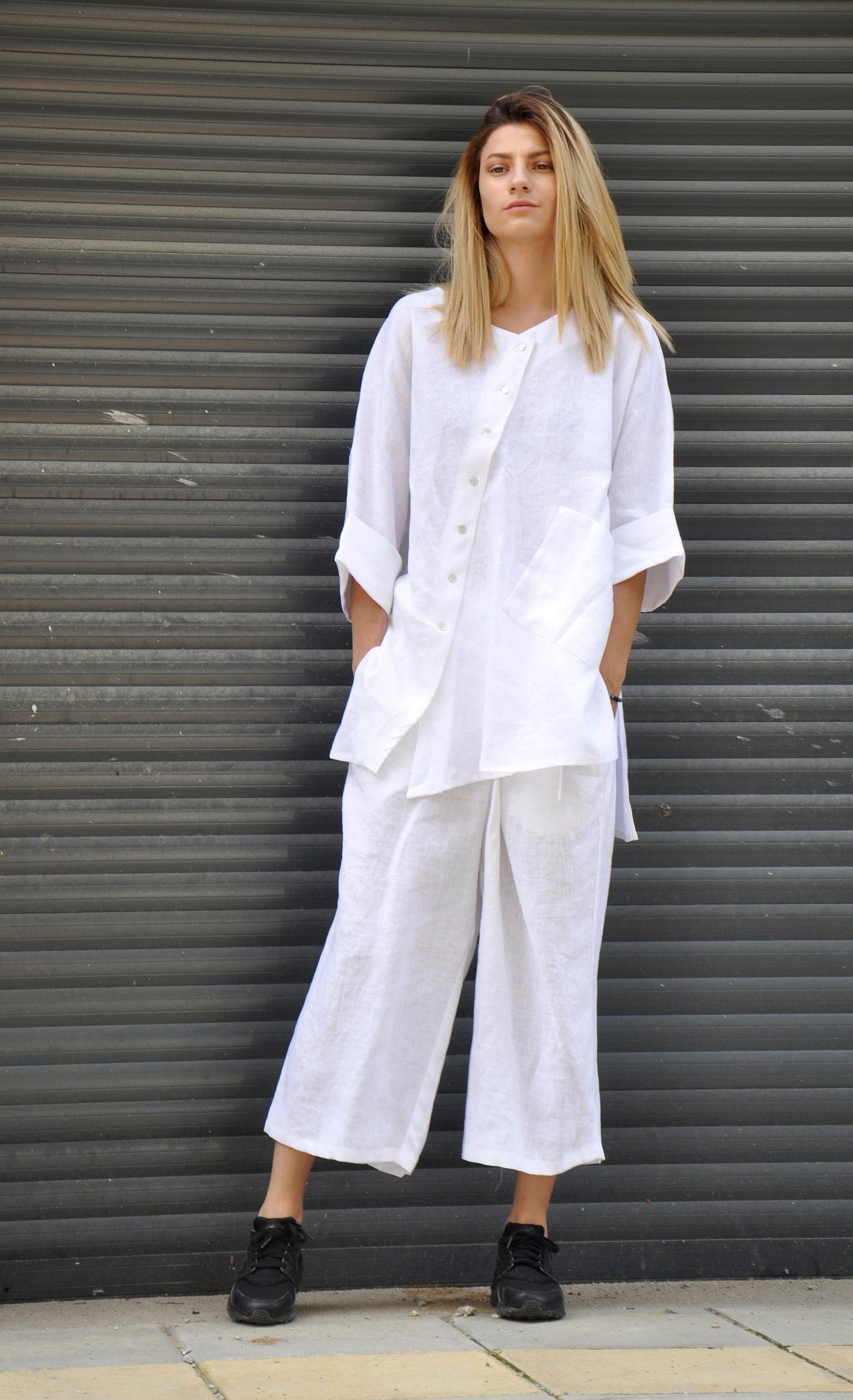 All White Linen Suit Two Piece Set Women Pantsuit Linen - Etsy Canada All White Linen Suit Two Piece Set Women Pantsuit Linen - Etsy Canada