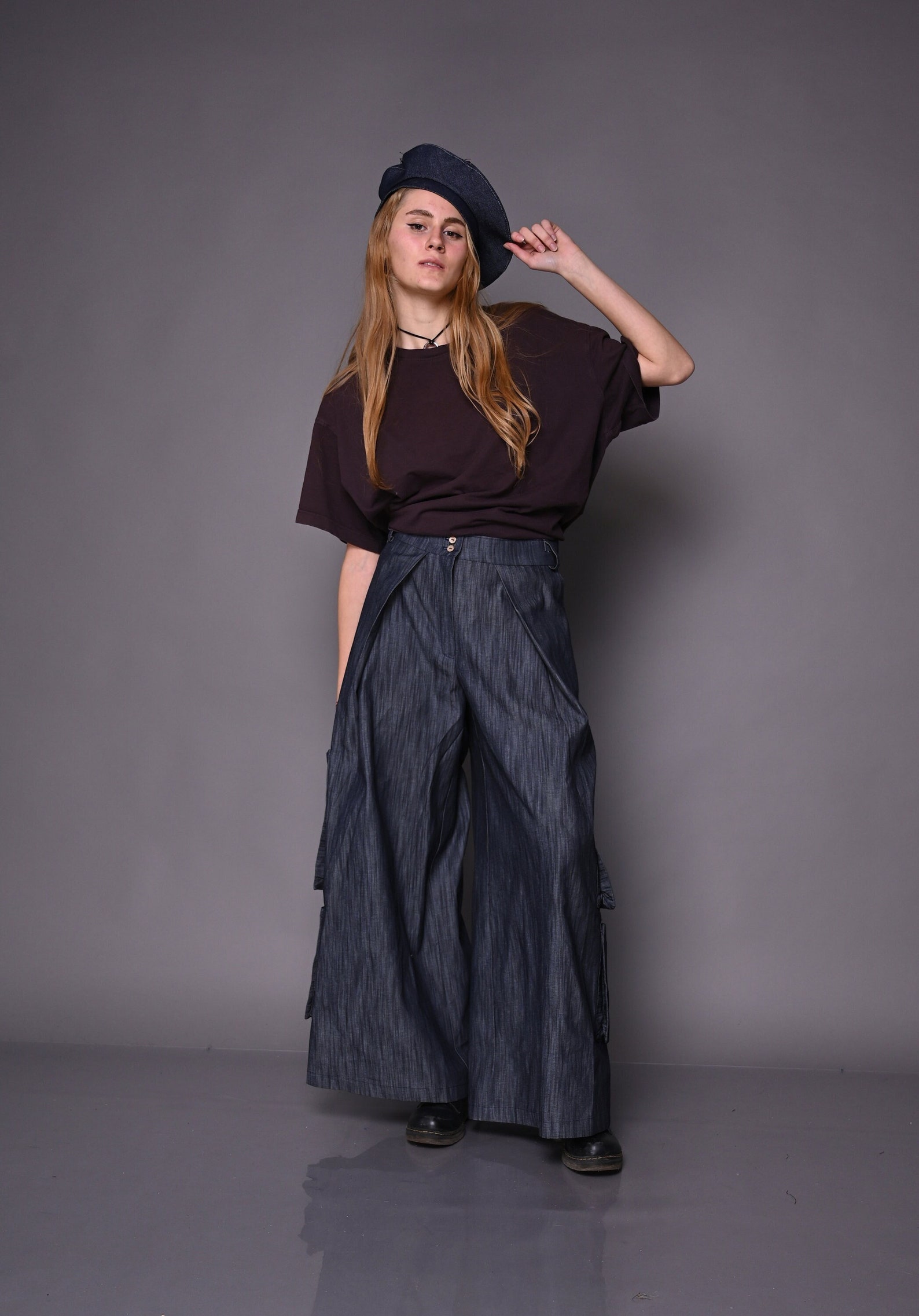 Denim Palazzo Pants, High Waisted Wide Leg Trousers, Maxi Stylish Jeans ...