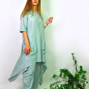 Tunic and Pants Set in Linen, Women Linen Outfit, Linen Set, Linen ...