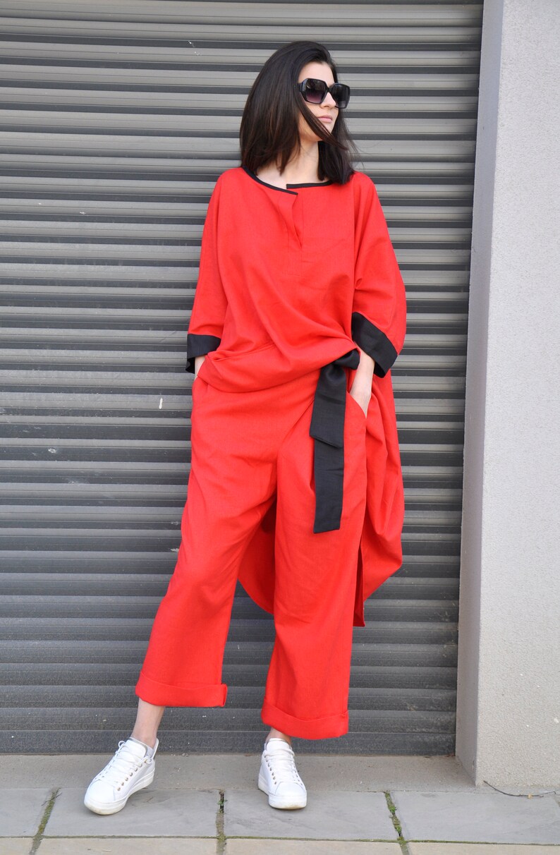 Linen Pants Red Pants Linen Clothes Plus Size Pants Maxi | Etsy